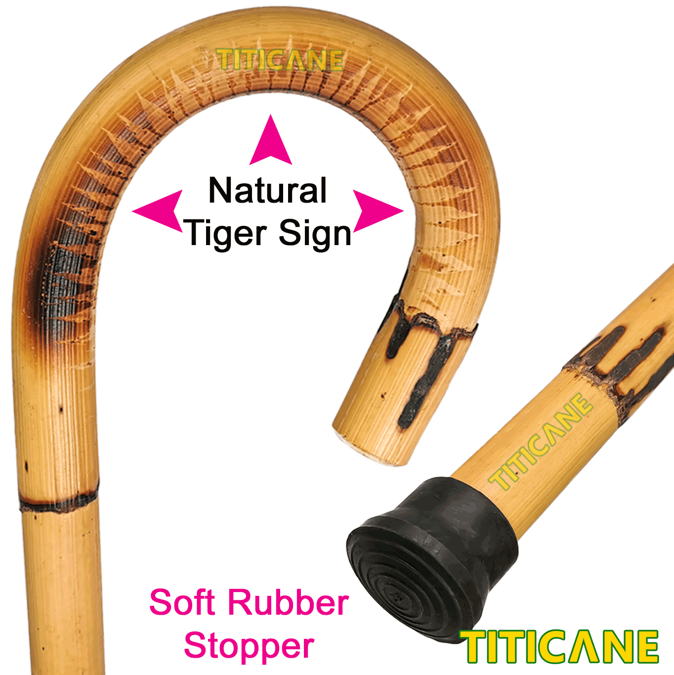 TITICANE Walking Stick [ 36 Inch ] [ Tongkat Rotan ] [ Rattan Manau ]