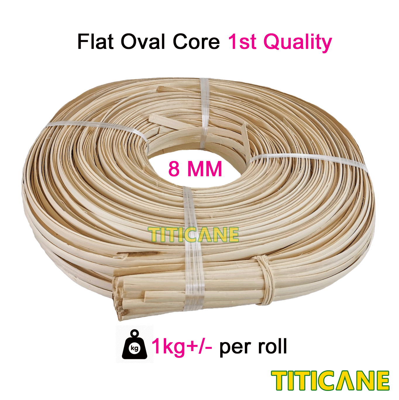 TITICANE Flat Oval Rattan Core [ Rotan Pulur ] [ 8mm to 12mm ]
