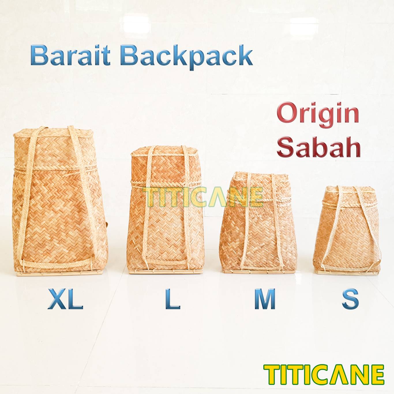TITICANE Barait Backpack Origin Sabah [ Rattan / Rotan ]