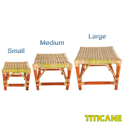 TITICANE Foot Stool [ Bangku Rotan ] [ Rattan Dahan ] [ Small ]