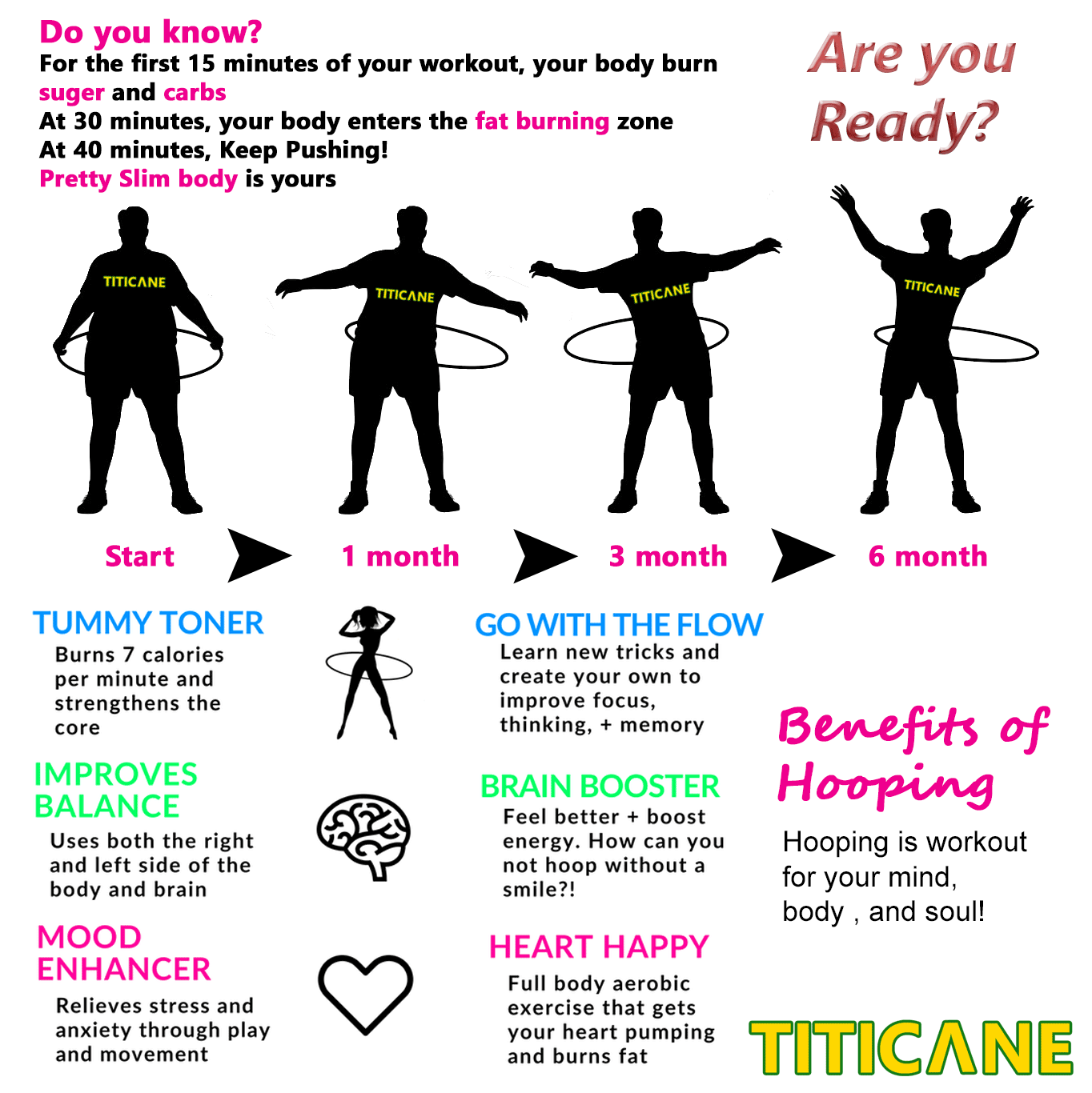 TITICANE Standard Hula Hoop [ Dahan 32 inch ] [ Rattan / Rotan ]