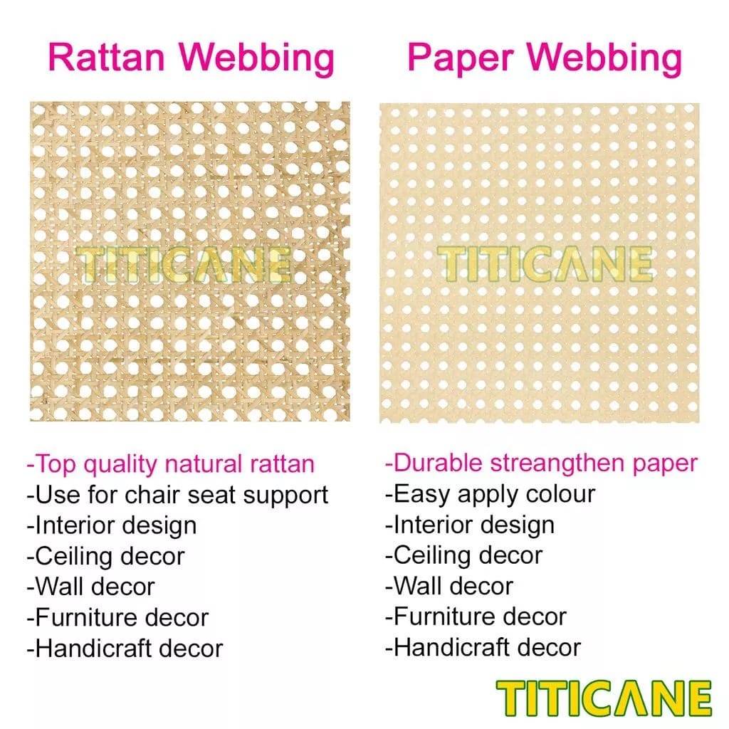 TITICANE Natural Rattan Open Webbing [ 36 Inch ] [ 1 Roll ]