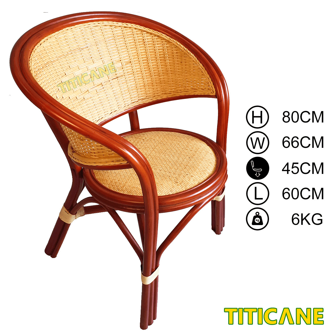TITICANE Bright moon rattan chair [ Kerusi Rotan ]